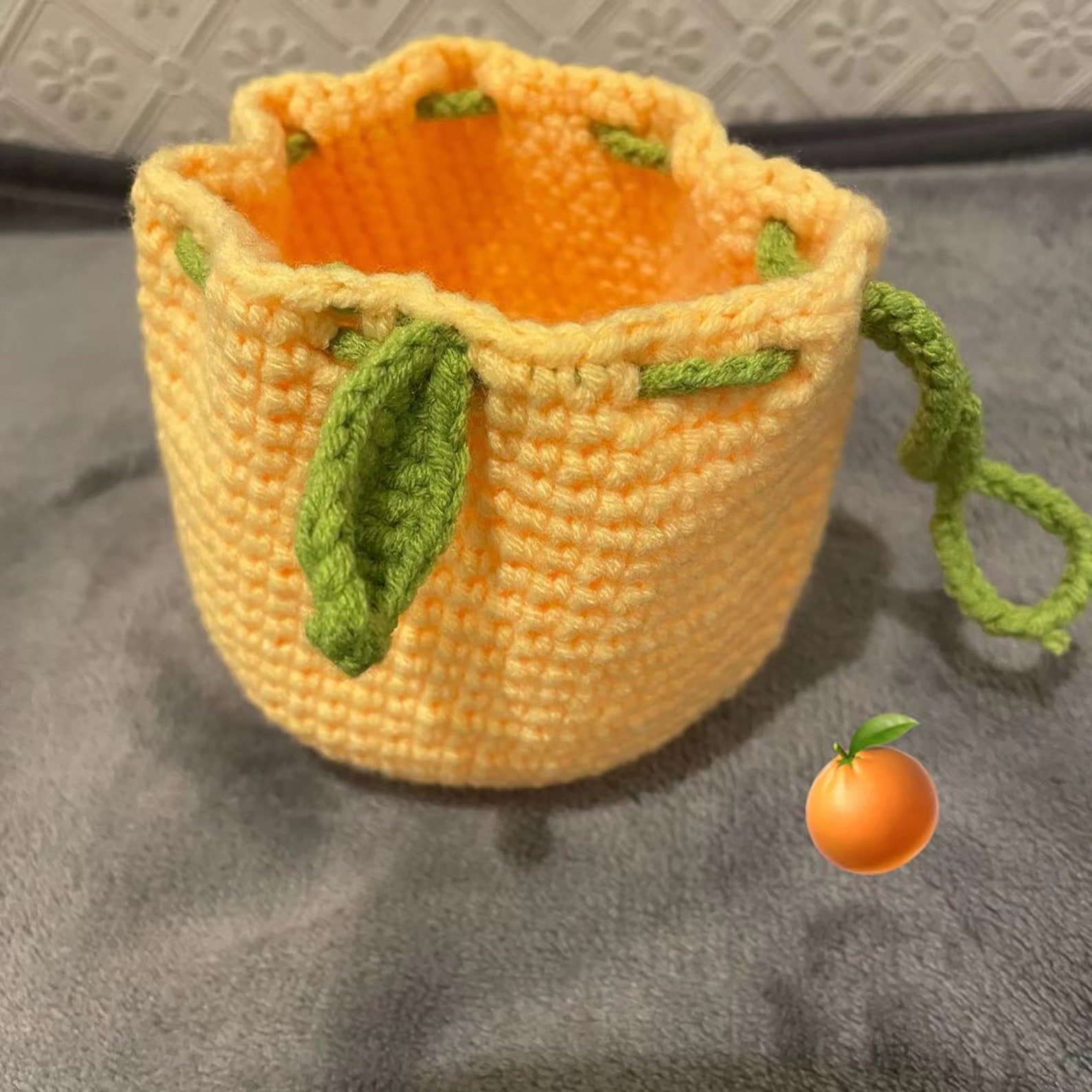 Crochet Orange Bag Pattern Drawstring Bag Crochet Pattern Crochet Fruit ...
