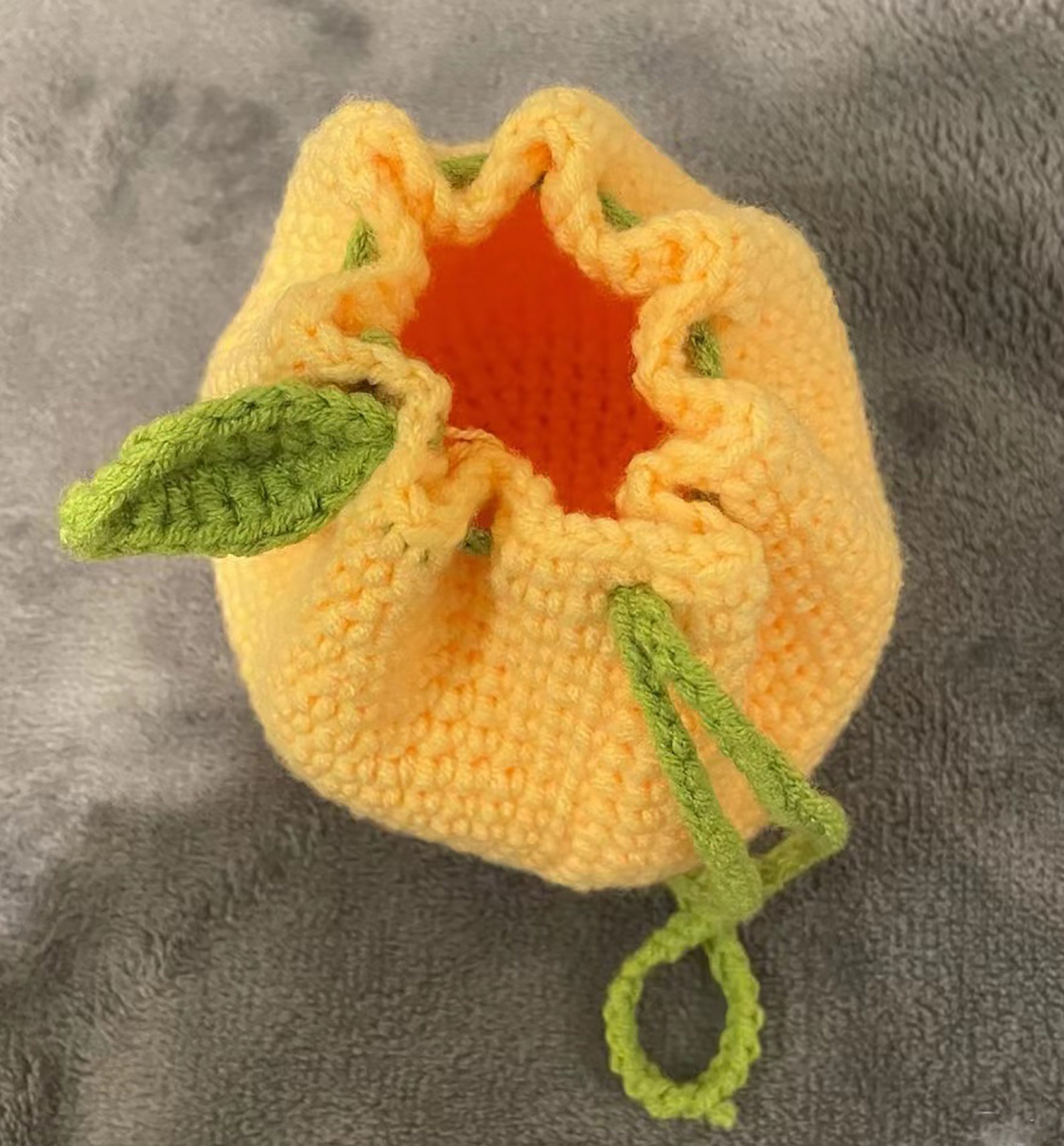 Crochet Orange Bag Pattern Drawstring Bag Crochet Pattern Crochet Fruit ...