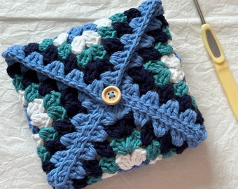 Crochet Granny Square Card Pouch - Etsy
