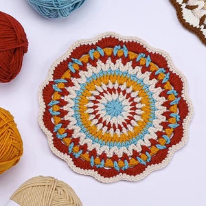 Mandala Coaster Crochet Pattern - Datura Style Handmade Craft for Tea ...