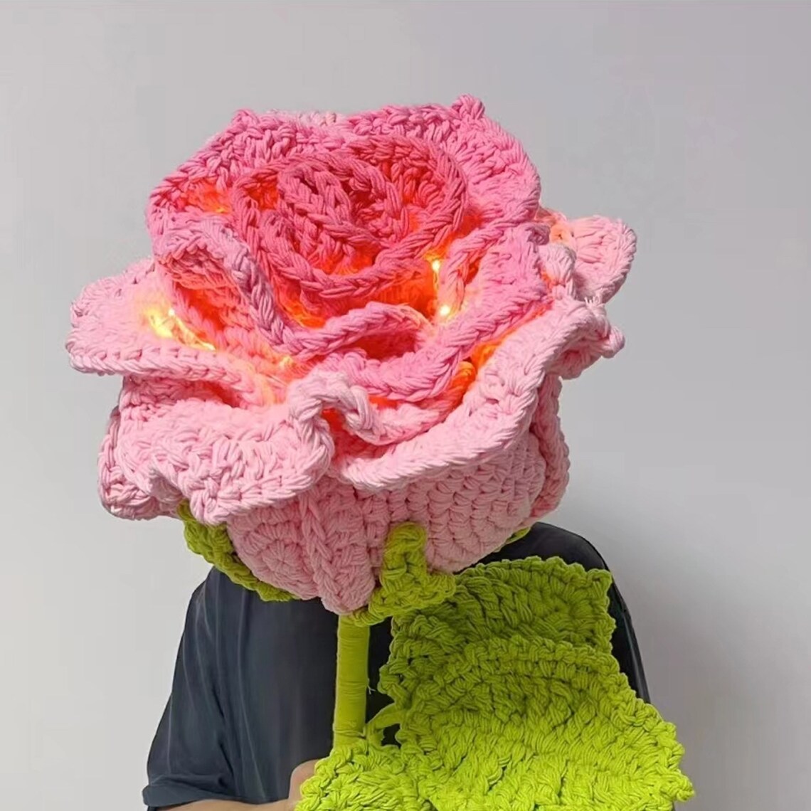 Big Rose Crochet Pattern - Crochet Flower Pattern Hanging Knitted Rose ...
