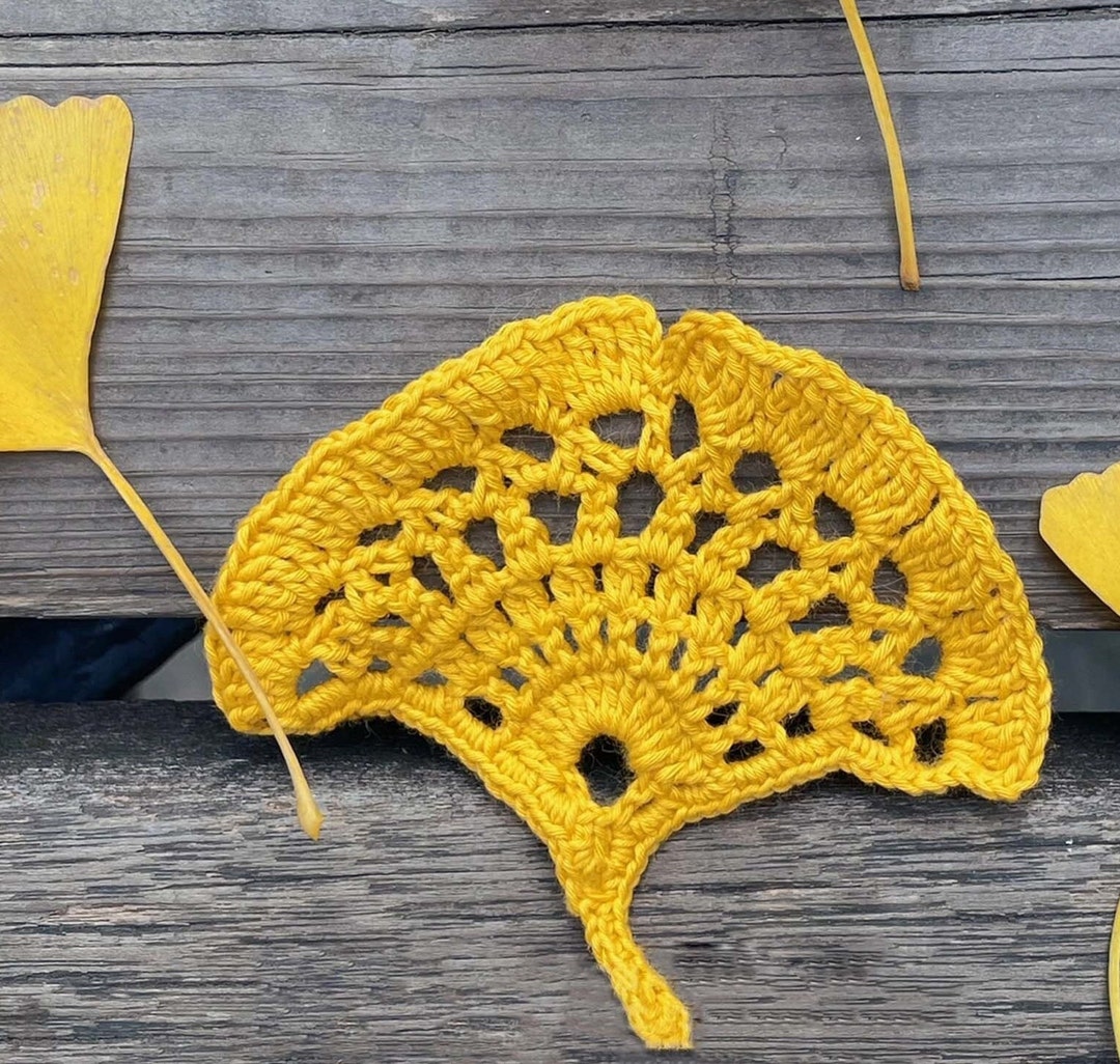 Ginkgo Leaf Crochet Pattern, Autumn Leaf, Fall Applique, Crochet ...