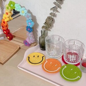 Simle Coaster Crochet Pattern - Simley Face I Happy Life I Home ...