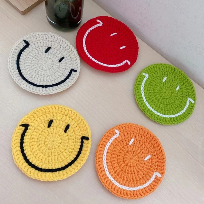 Simle Coaster Crochet Pattern - Simley Face I Happy Life I Home ...