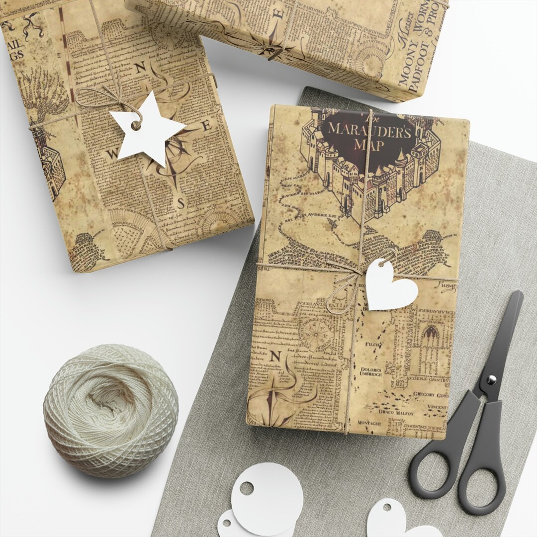 Marauder's Map Inspired Gift Wrap Paper - Etsy