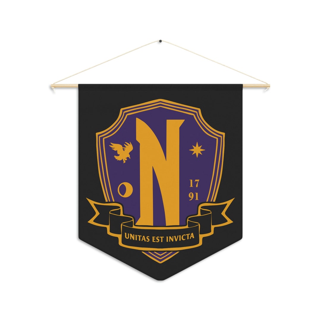Nevermore Academy Purple on Black Pennant - Etsy