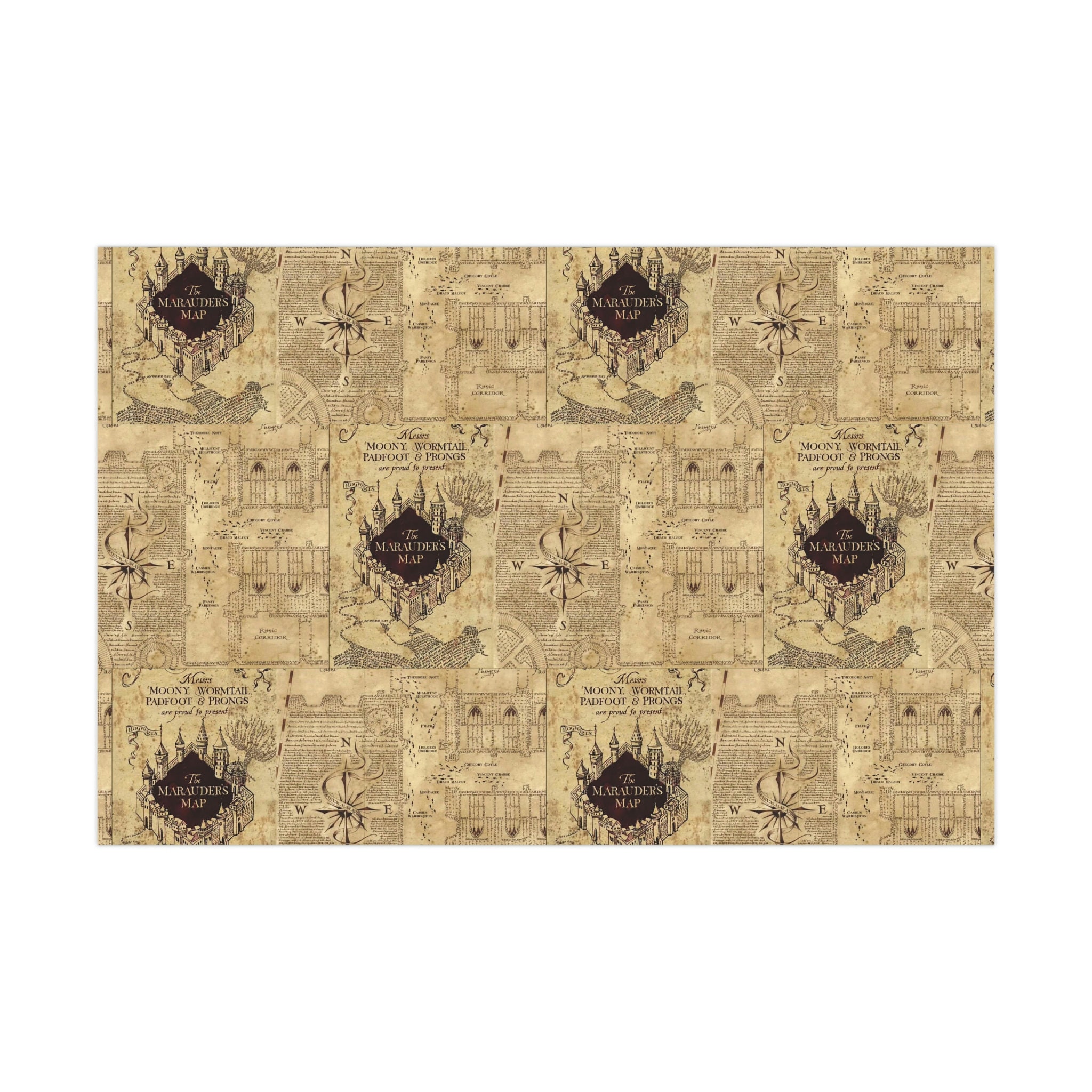 Marauder's Map Inspired Gift Wrap Paper - Etsy