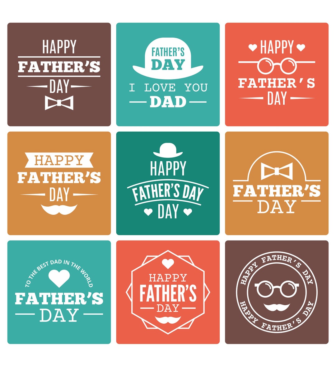 PRINTABLE Father's Day Gift Tags 9 Styles Daddy, Dad Tags Download Dad ...