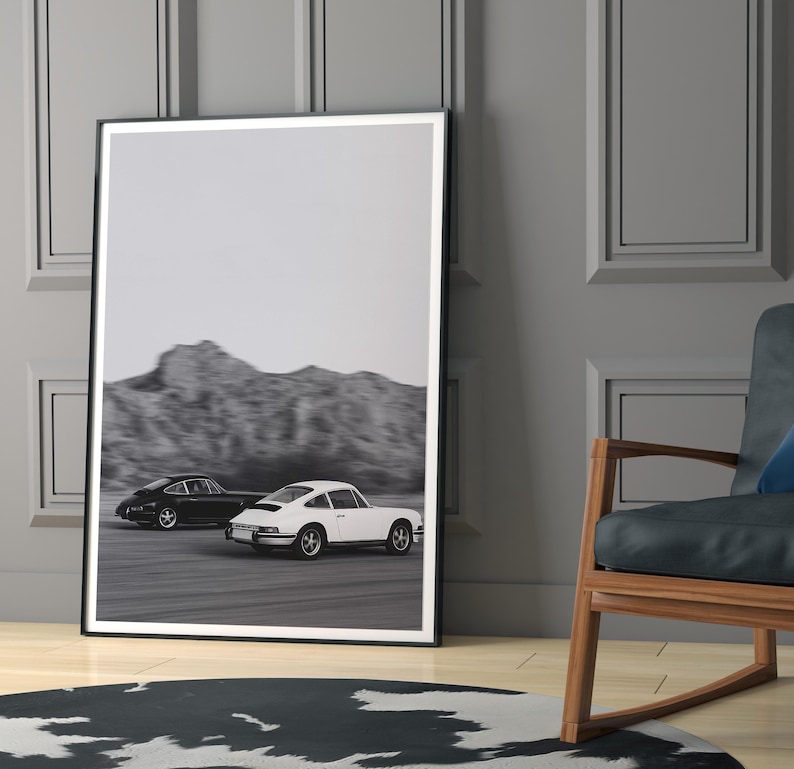 Porsche 911 Poster, Vintage 911 Print, Retro Sports Car Decor, Classic ...