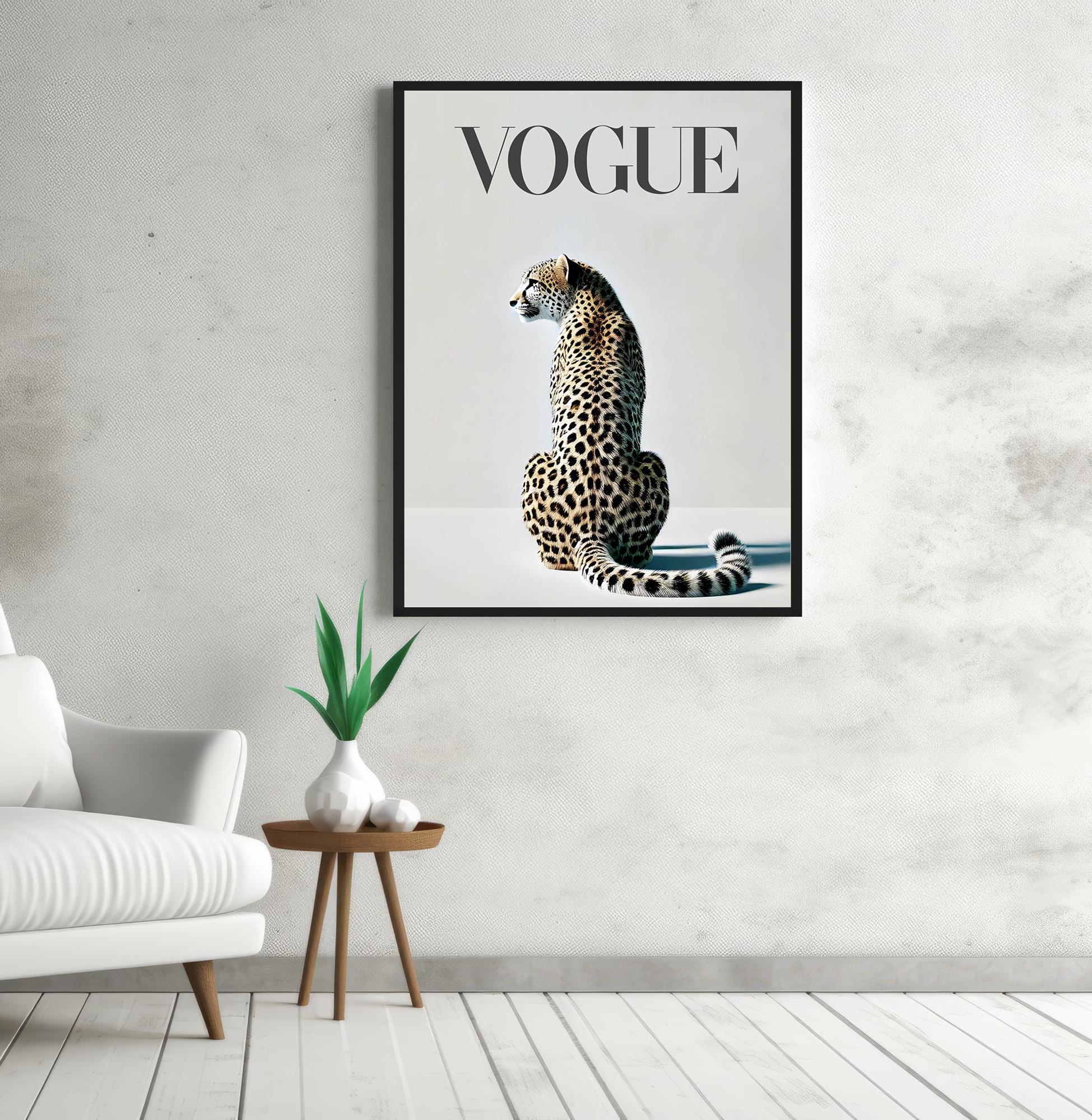 Vogue Poster Luxury Cheetah Wall Art, Modern Fashion Poster, Vogue ...