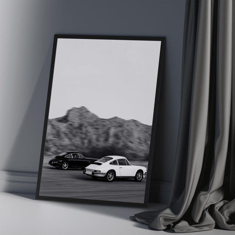 Porsche 911 Poster, Vintage 911 Print, Retro Sports Car Decor, Classic ...