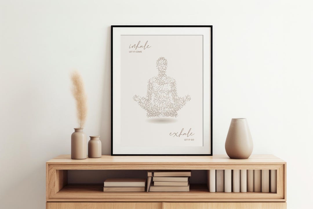 Inhale Exhale Poster Mindfulness Wall Art for Yoga & Meditation Rooms ...