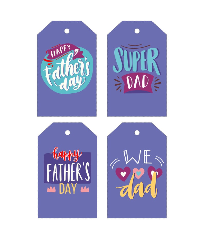 PRINTABLE Father's Day Gift Tags 12 Styles Daddy, Dadtags Download Dad ...