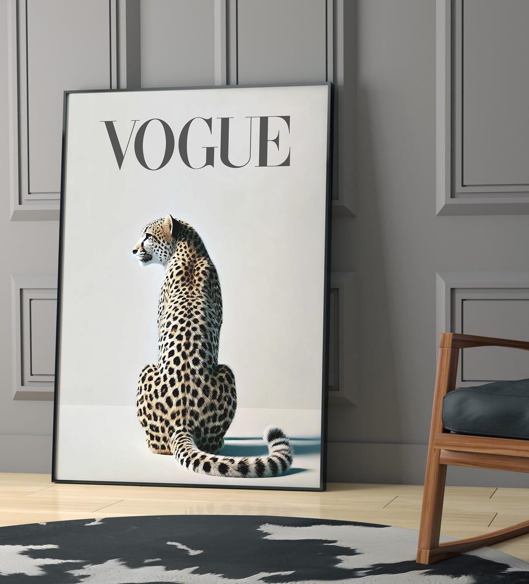 Vogue Poster Luxury Cheetah Wall Art, Modern Fashion Poster, Vogue ...