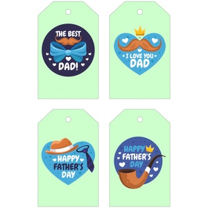 PRINTABLE Father's Day Gift Tags 12 Styles Daddy, Dadtags Download Dad ...