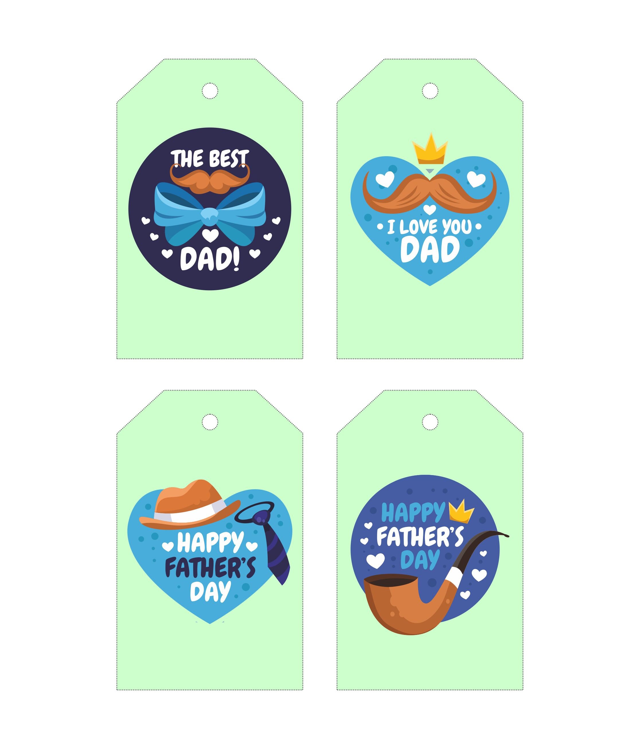 PRINTABLE Father's Day Gift Tags 12 Styles Daddy, Dadtags Download Dad ...