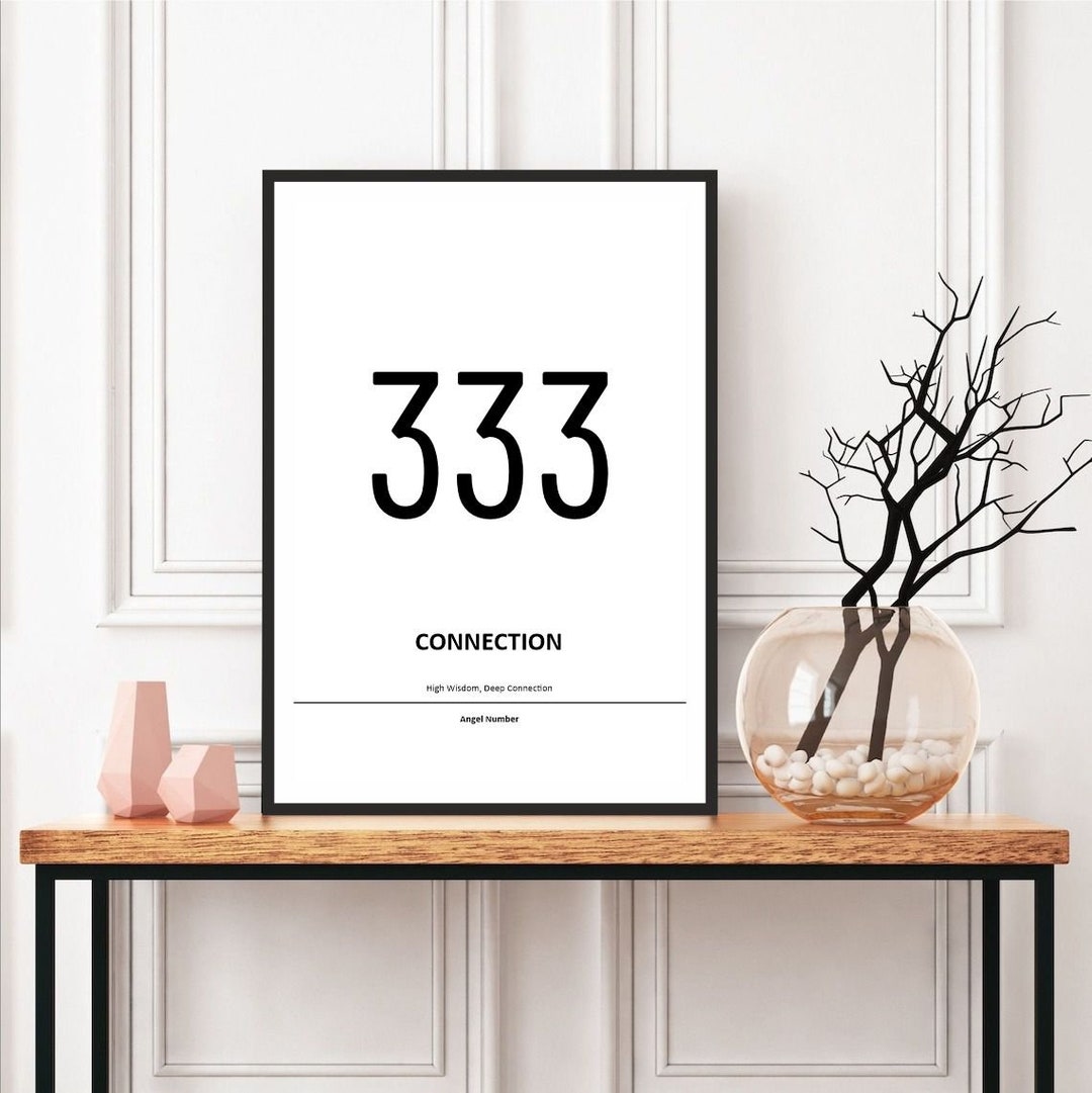 333 Angel Number Instant Printable Wall Art Print Digital Download ...