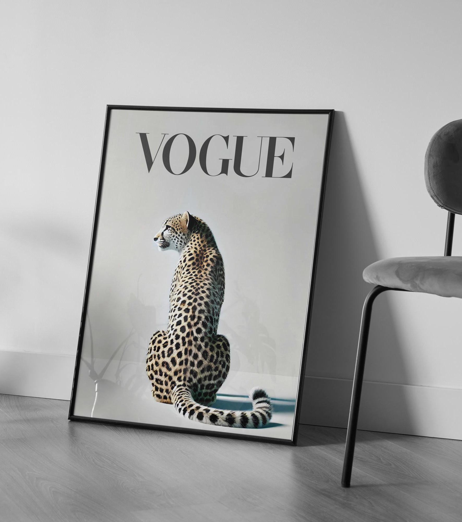 Vogue Poster Luxury Cheetah Wall Art, Modern Fashion Poster, Vogue ...