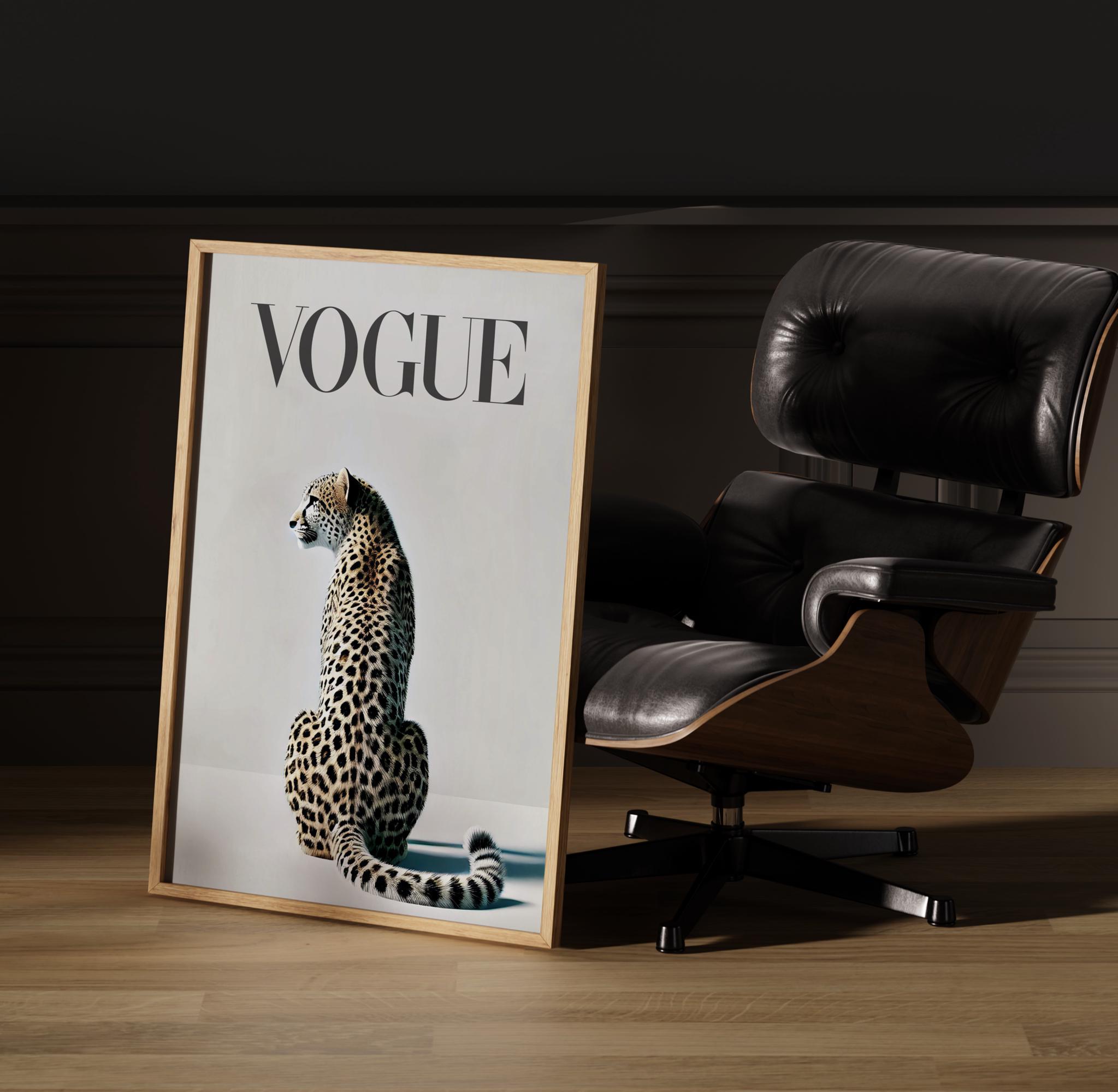 Vogue Poster Luxury Cheetah Wall Art, Modern Fashion Poster, Vogue ...