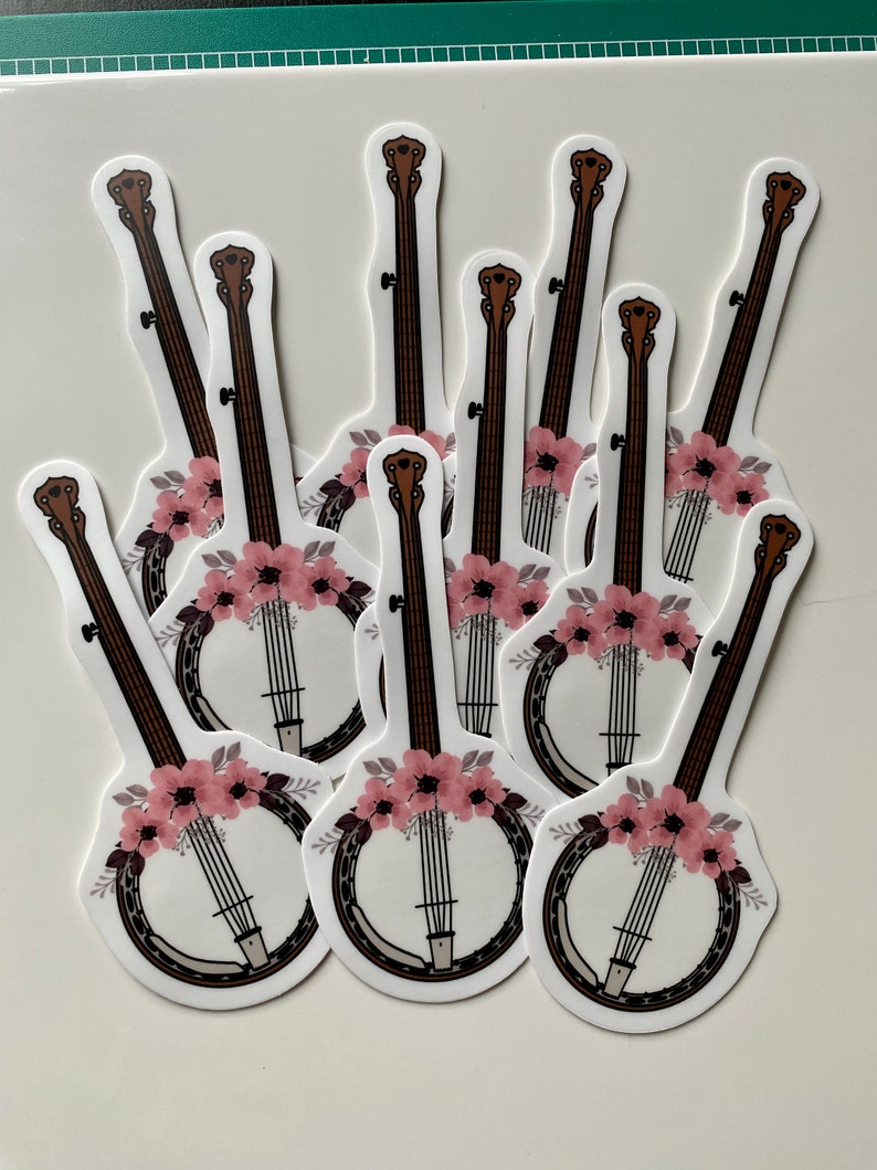 Banjo Flowers Sticker Vinyl Sticker for Laptops Phone Car - Etsy