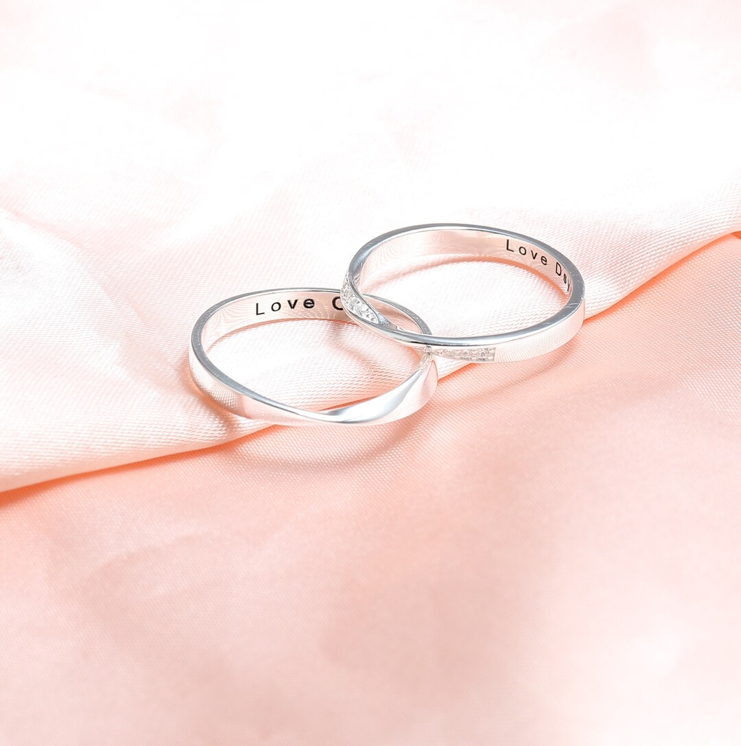 Promise Rings for Couples, Mobius Ring Dainty Promise Ring Couple Ring ...