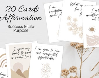 Boho Printable Affirmation Cards, Love & Relationships, Positive Affirmations, Manifestation ...