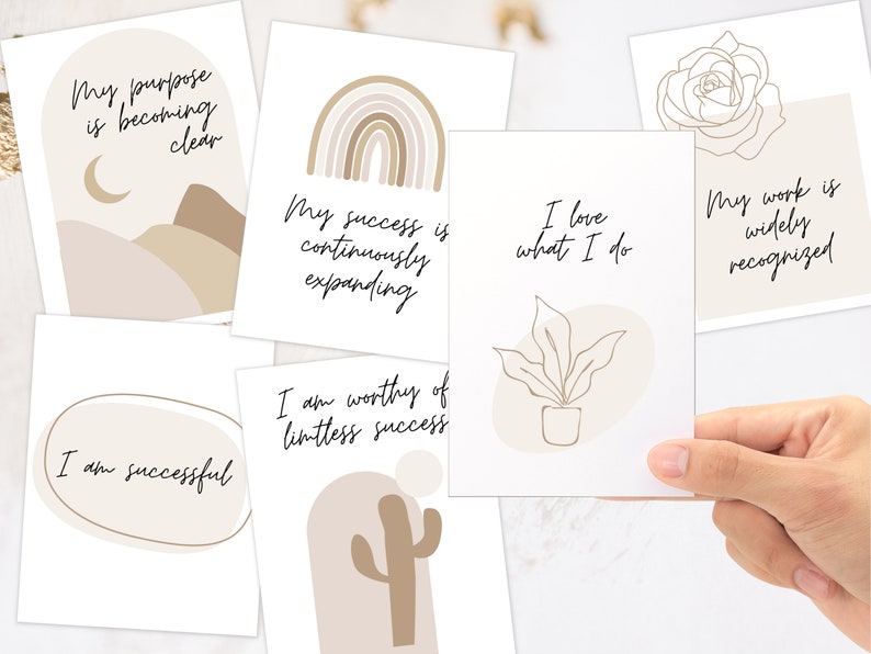 Boho Printable Affirmation Cards, Success & Life Purpose, Positive ...