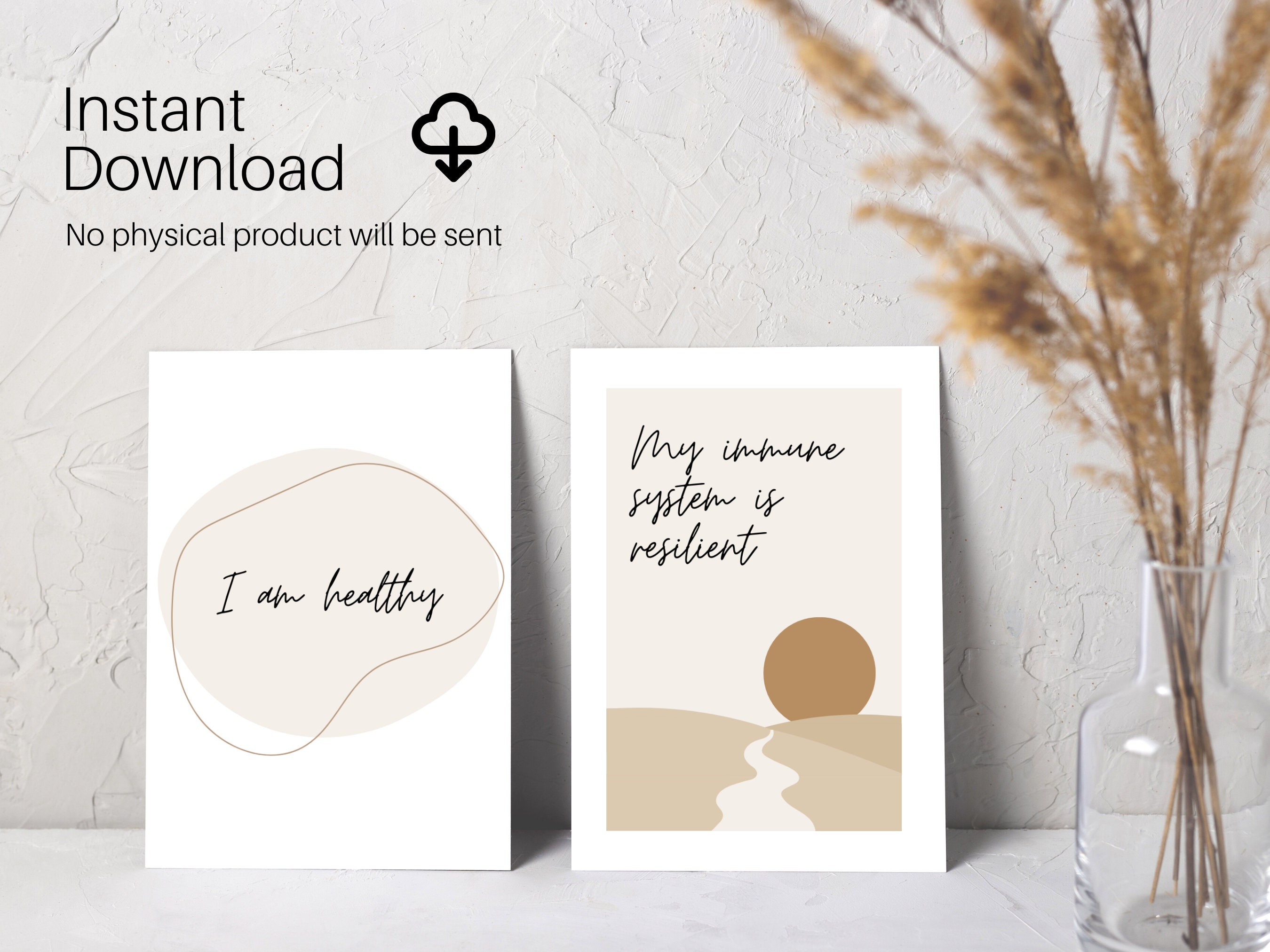 Boho Printable Affirmation Cards, Health & Wellbeing, Positive ...
