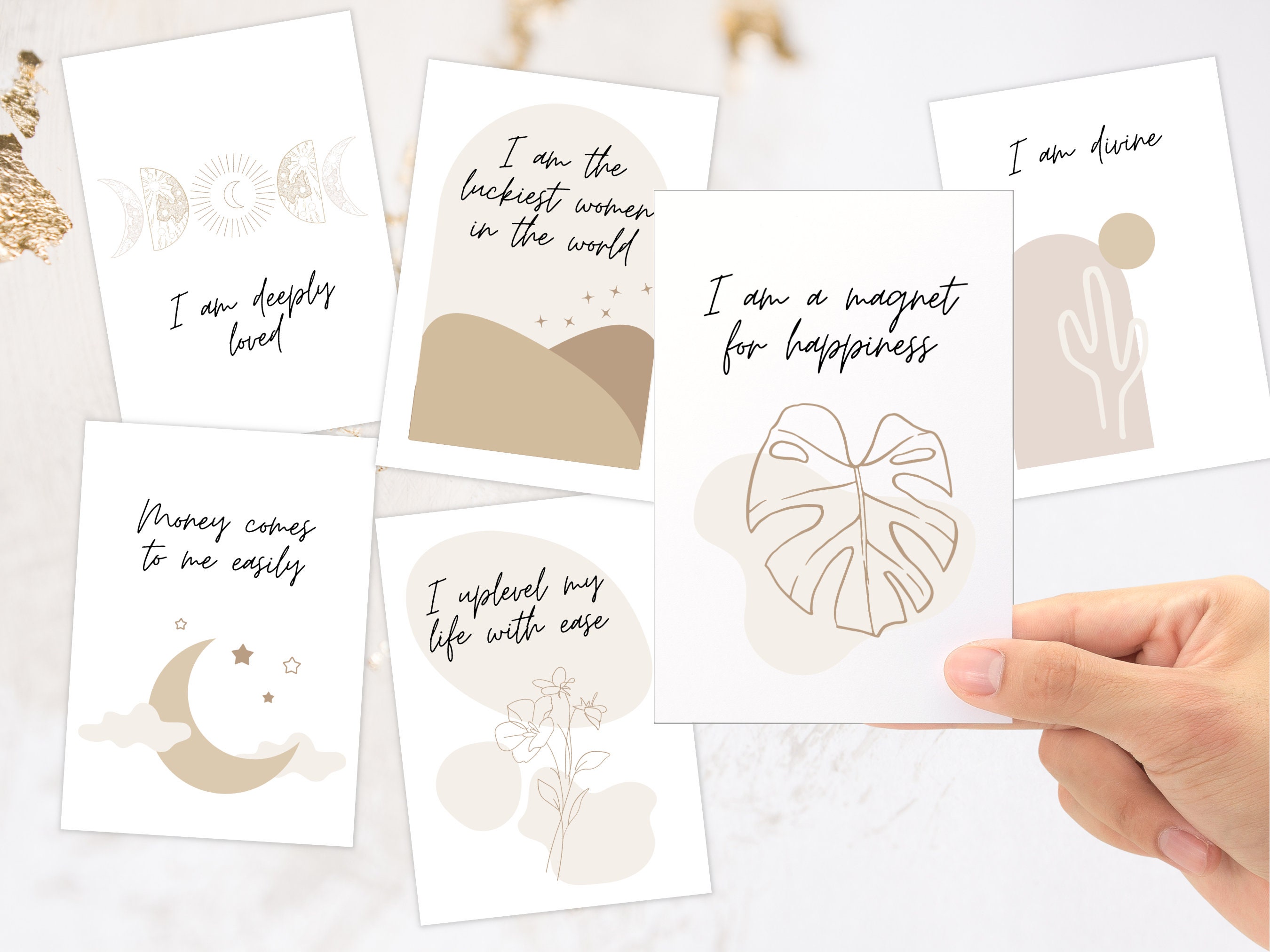 Boho Affirmation Cards, Printable Affirmations, Positive Daily ...