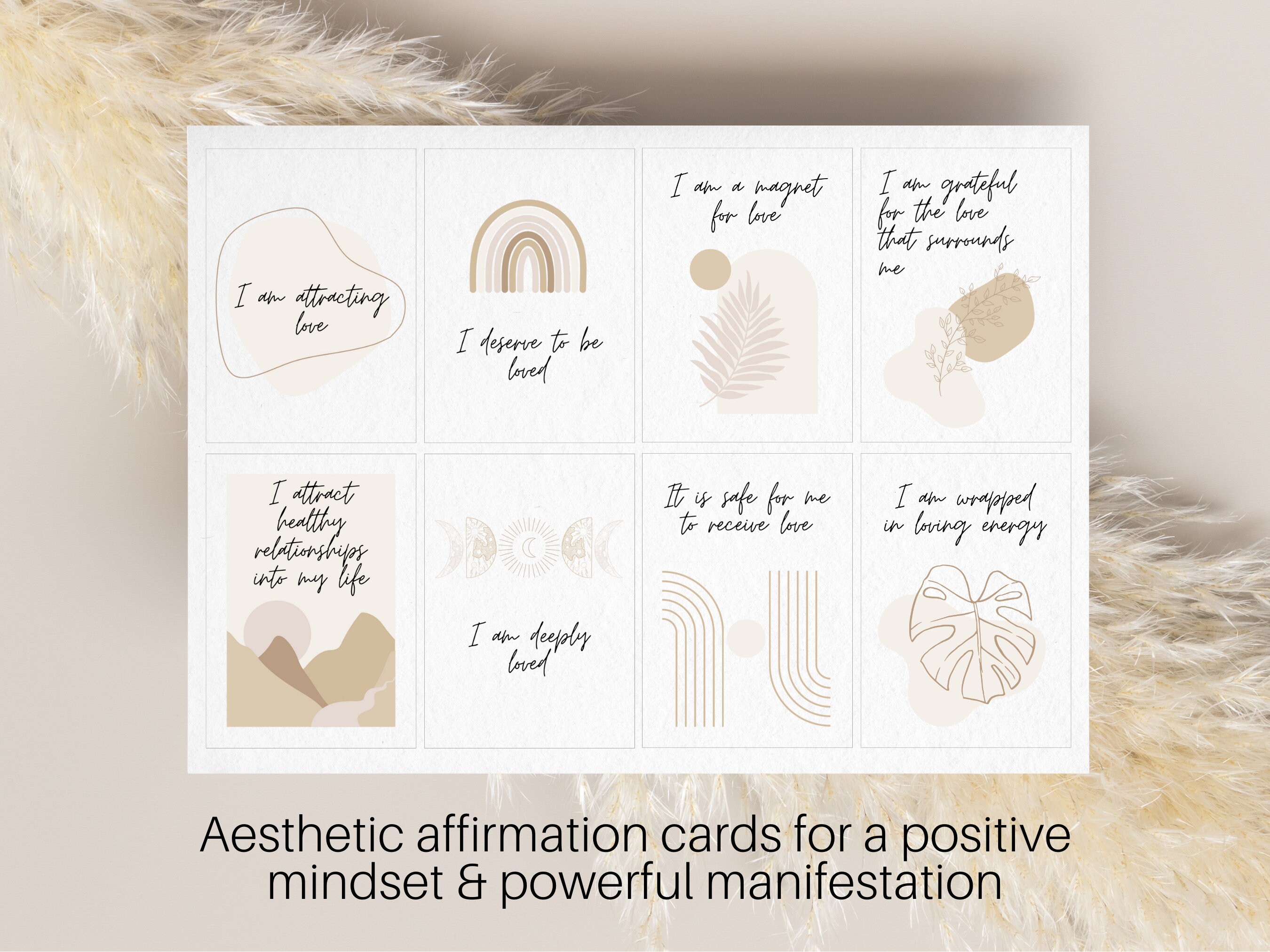 Boho Printable Affirmation Cards, Love & Relationships, Positive ...
