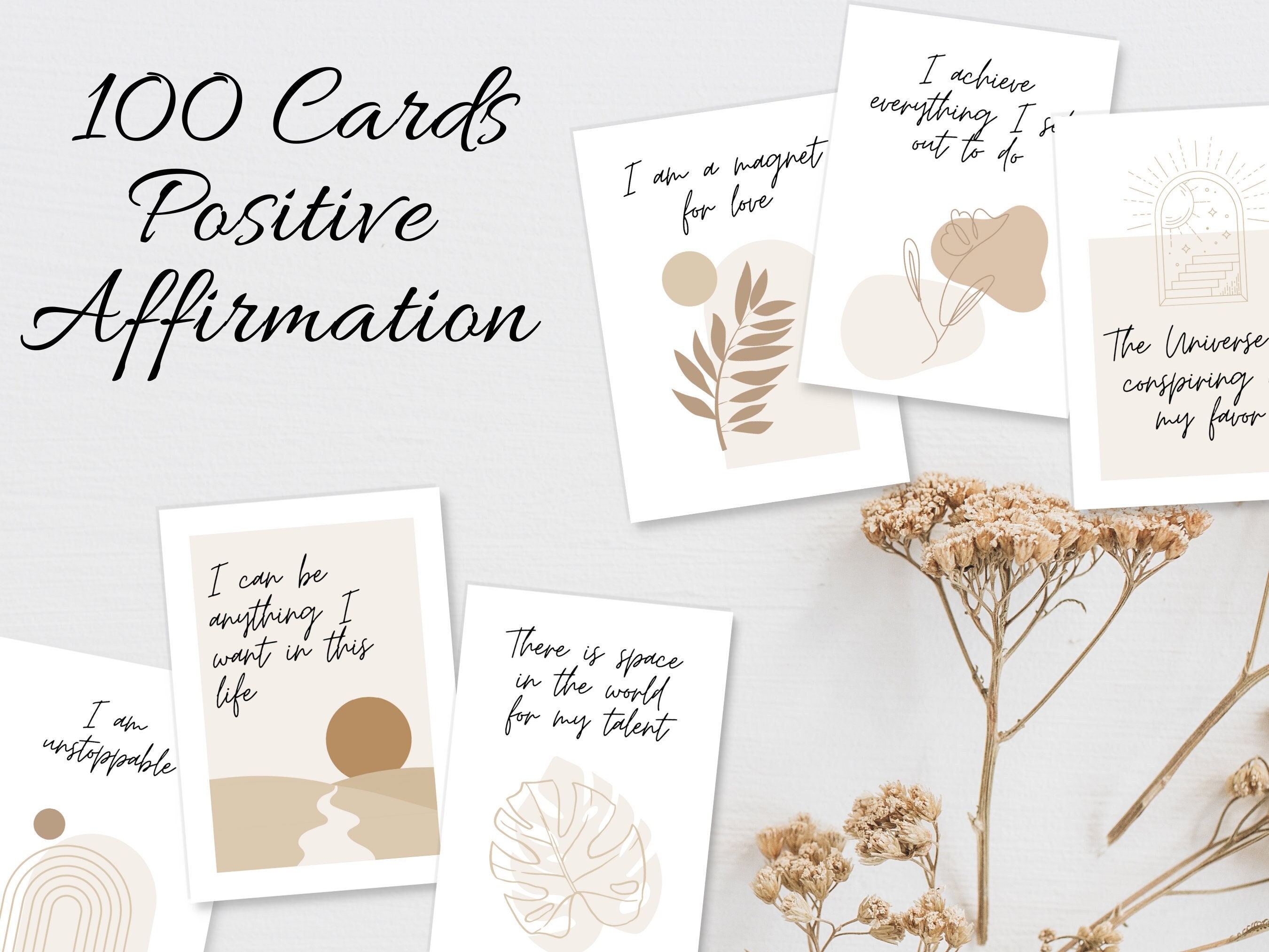 Boho Affirmation Cards, Printable Affirmations, Positive Daily ...