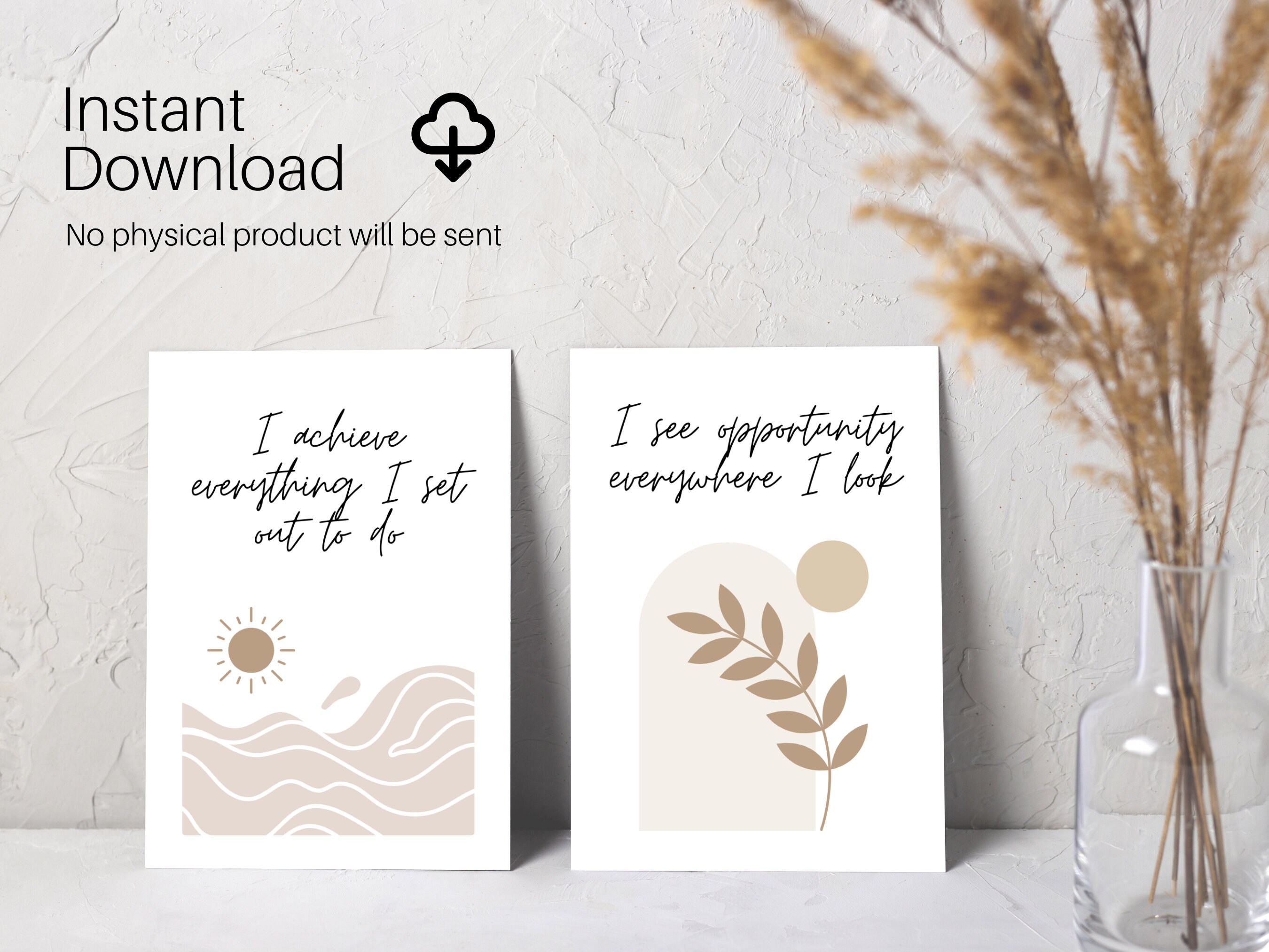 Boho Printable Affirmation Cards, Success & Life Purpose, Positive ...