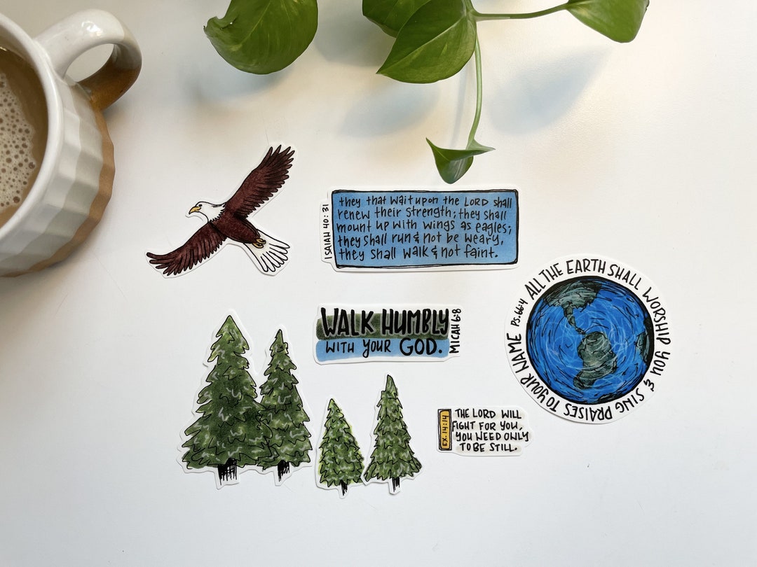 Eagle Bible Journaling Sticker Set of 12 - Scripture Trees Jars of Clay ...
