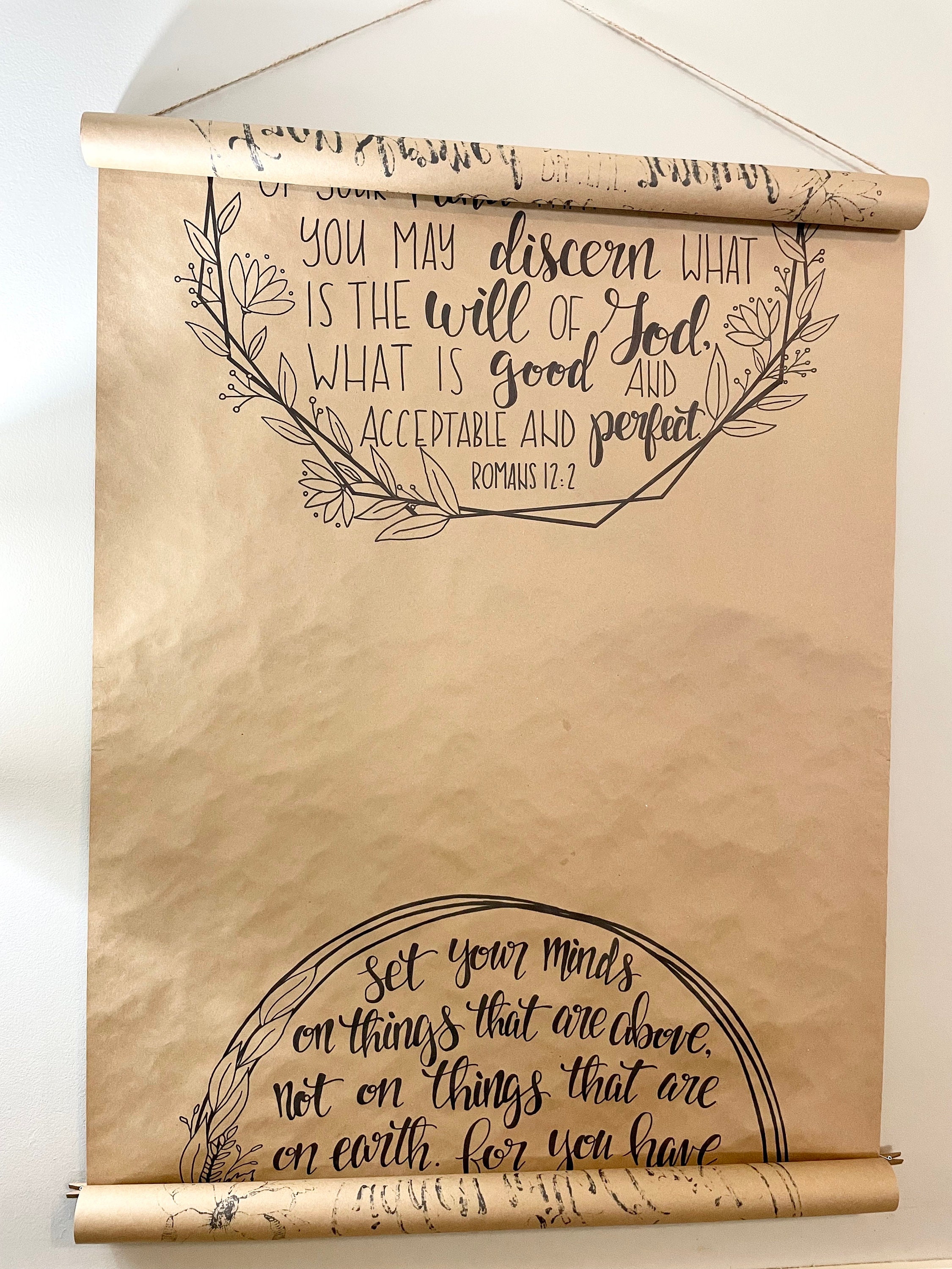 Scripture Instructions 3-in-1 Kraft Paper Banner Scroll Sign - (3) 36 ...