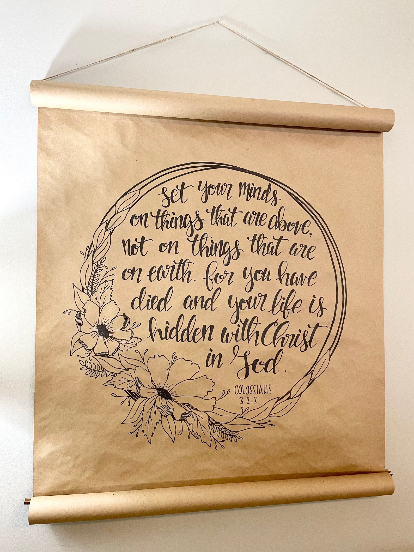 Scripture Instructions 3-in-1 Kraft Paper Banner Scroll Sign - (3) 36 ...