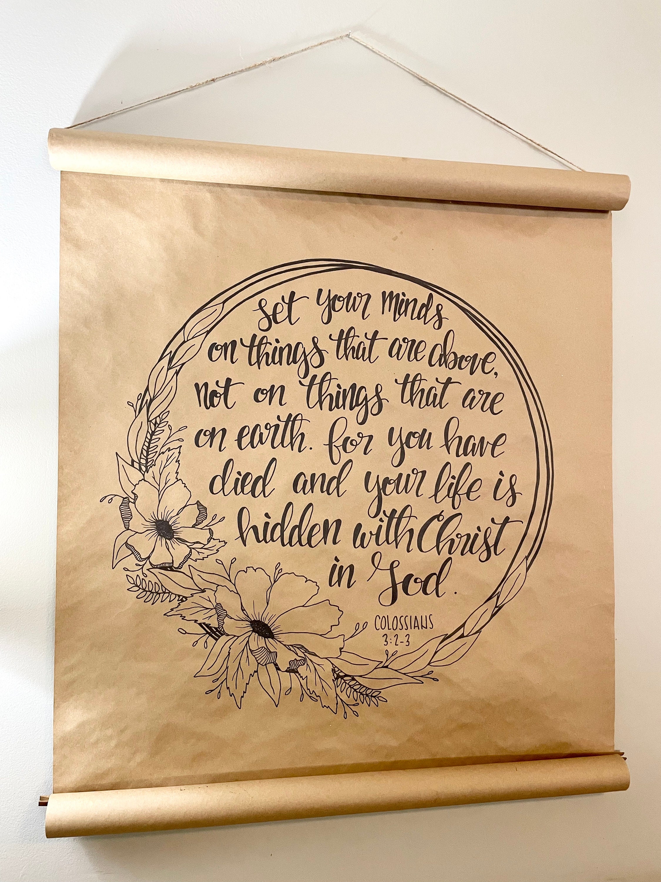 Scripture Instructions 3-in-1 Kraft Paper Banner Scroll Sign - (3) 36 ...