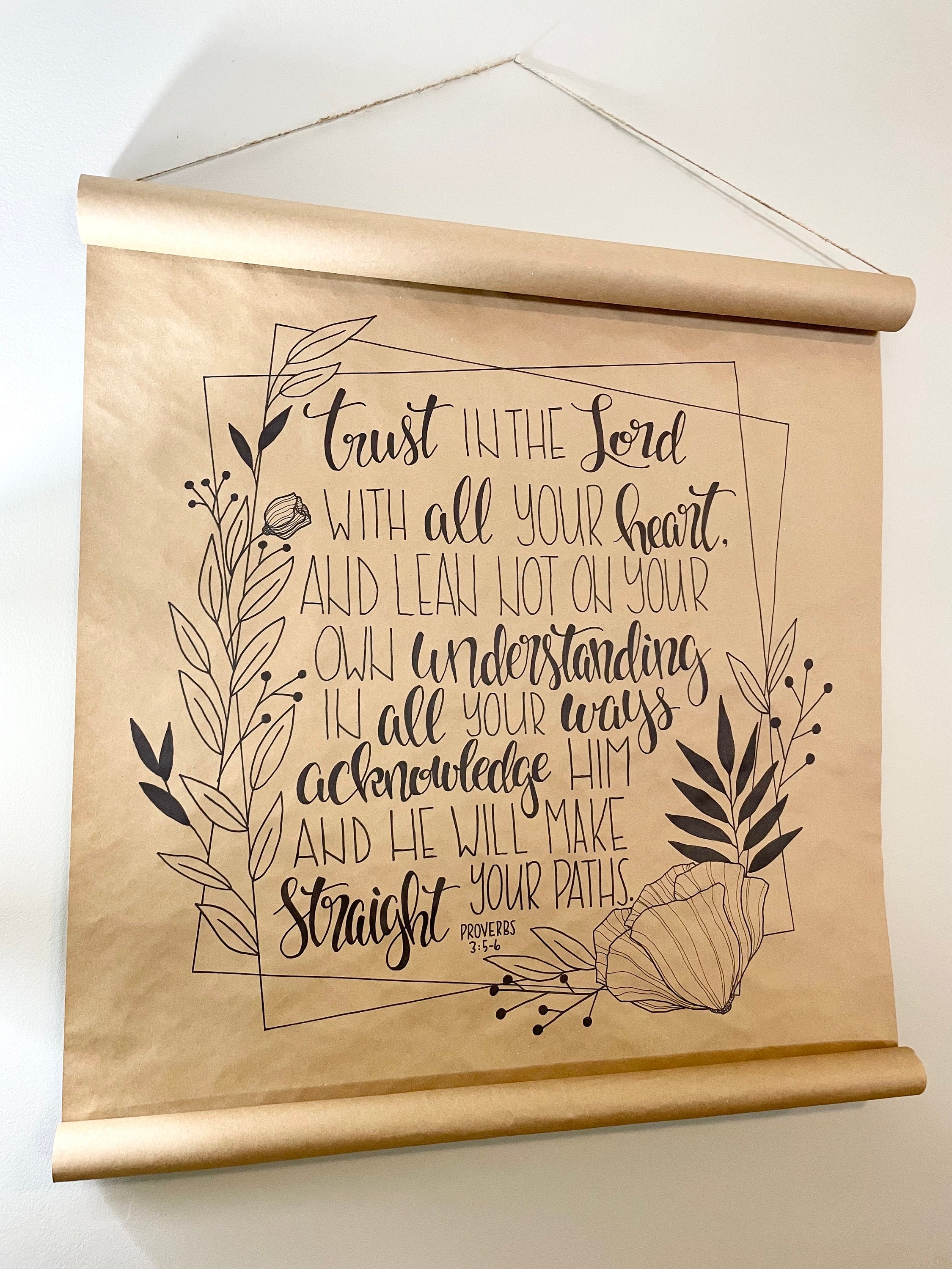Scripture Instructions 3-in-1 Kraft Paper Banner Scroll Sign - (3) 36 ...