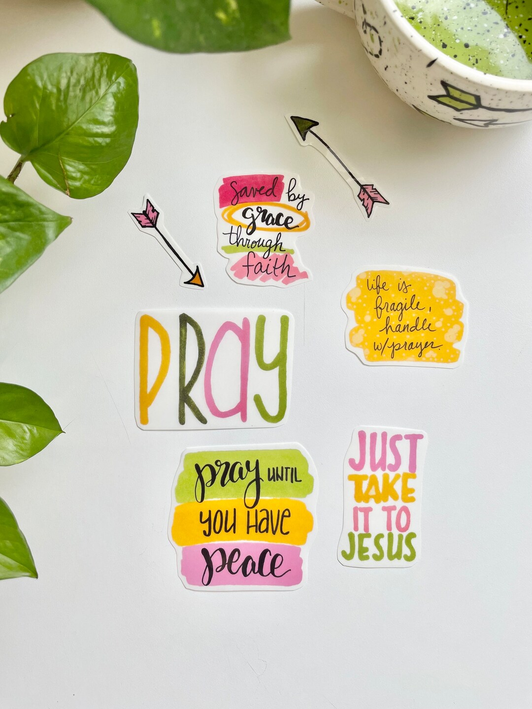 Pray Bright Pink Bible Journaling Sticker Set of 14 - Pray Forgiven ...
