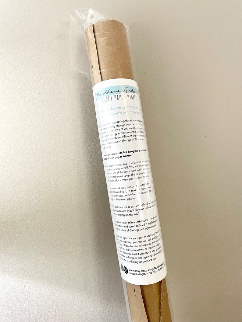 Scripture Instructions 3-in-1 Kraft Paper Banner Scroll Sign - (3) 36 ...
