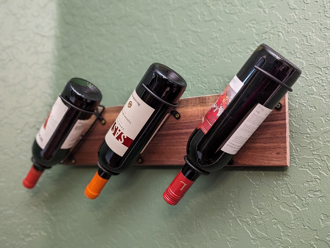 Black Walnut Wine Rack, Wall Mounted Wine Rack - Etsy