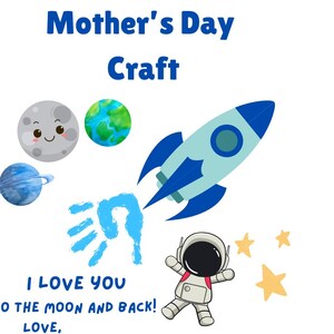 Mothers Day Craft, Mothers Day Handprint Craft, Preschool Craft, Rocket ...