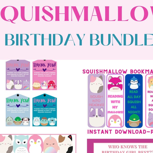 Squishmallow Printable Gift Tag, Squishmallow Gift Tag, Squishmallow ...