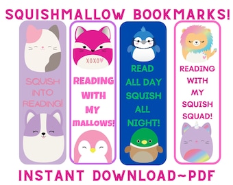 Squishmallow Printable Bookmarks Squishmallow Party Favors Squishmallow ...