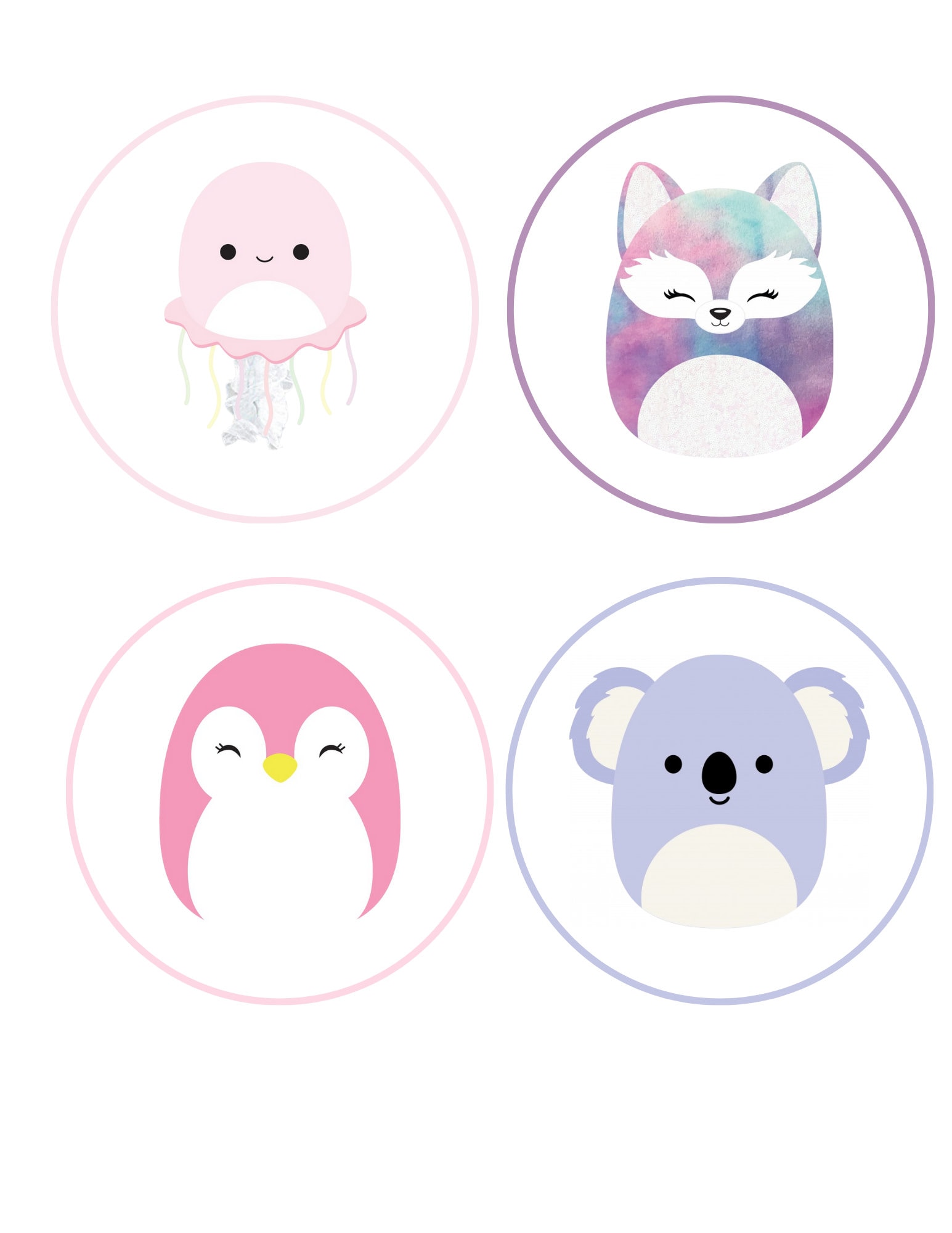 Squishmallow Cupcake Topper- White Background - Etsy