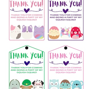 Squishmallow Printable Gift Tag, Squishmallow Gift Tag, Squishmallow ...