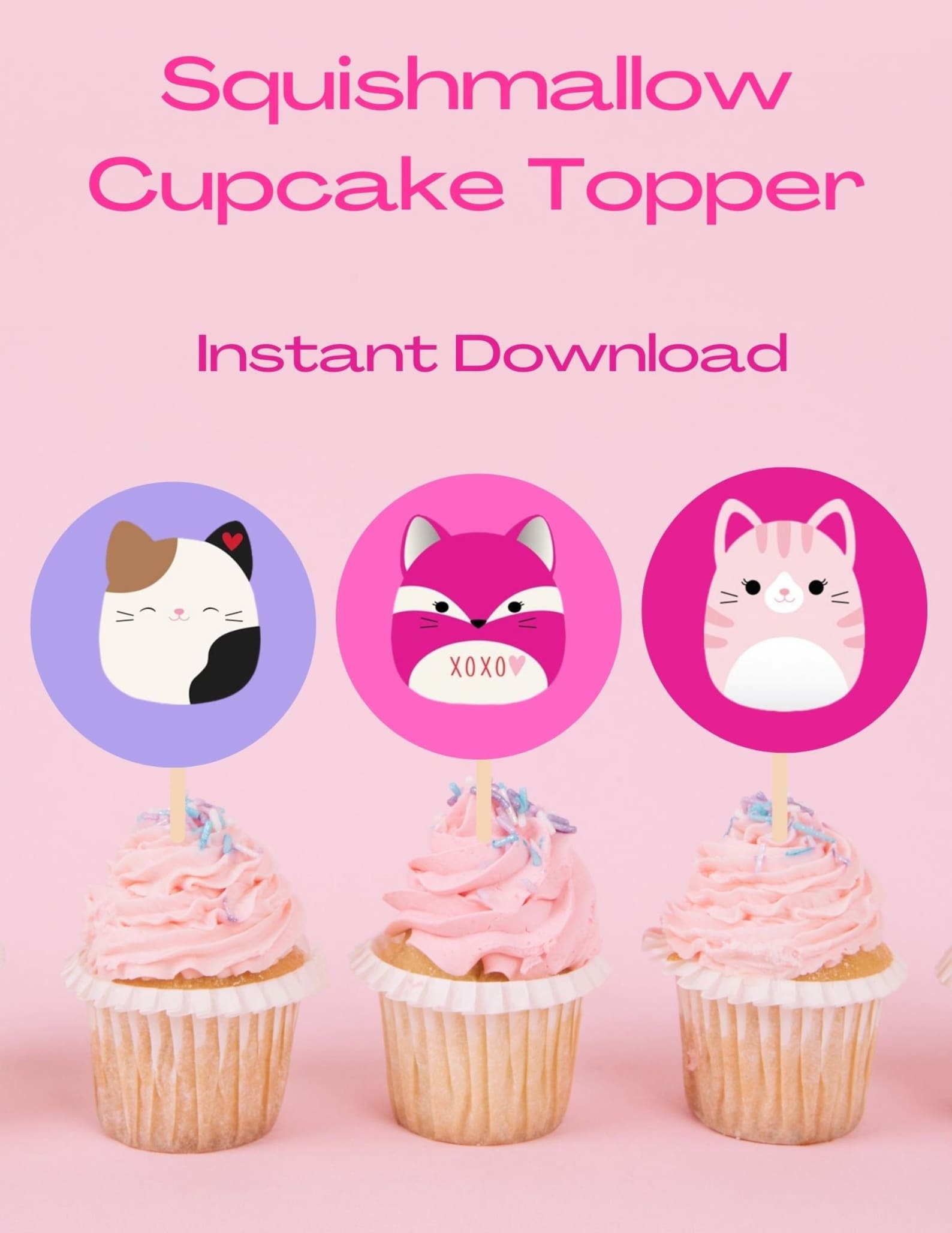 Squishmallow Cupcake Toppers, Squishmallow Birthday - Etsy