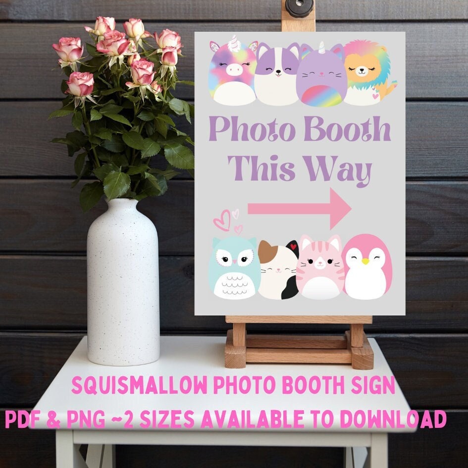 Squishmallow Photo Booth Sign, Photo Booth, Squishmallow Party ...