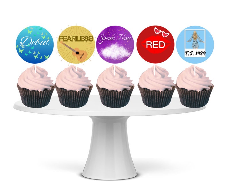 Taylor Swift Eras Cupcake Toppers, Taylor Swift Party Cupcake Toppers ...