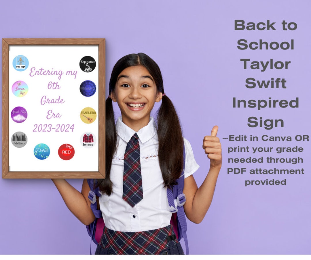 Taylor Swift Back to School Sign, Eras Tour Sign, Taylor Swift School ...