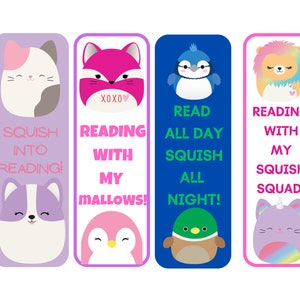 SQUISHMALLOW BOOKMARKS, Squishmallow Party Favor, Birthday Gift - Etsy
